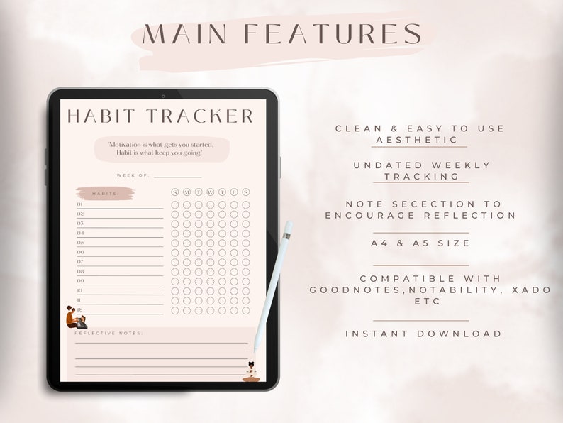 Daily & Weekly Habit Tracker Printable Minimalistic Tracker Routine ...