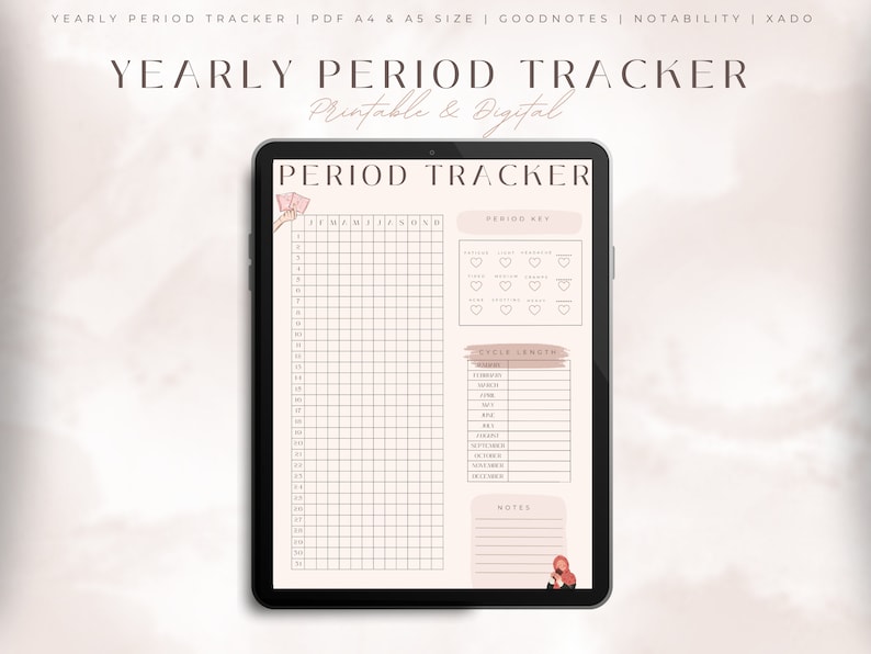 Period Tracker Printable | Period Journal | Symptom Tracker | Fertility ...
