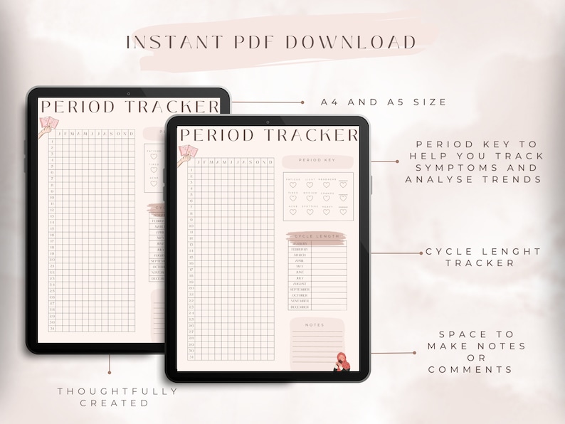 Period Tracker Printable | Period Journal | Symptom Tracker | Fertility ...