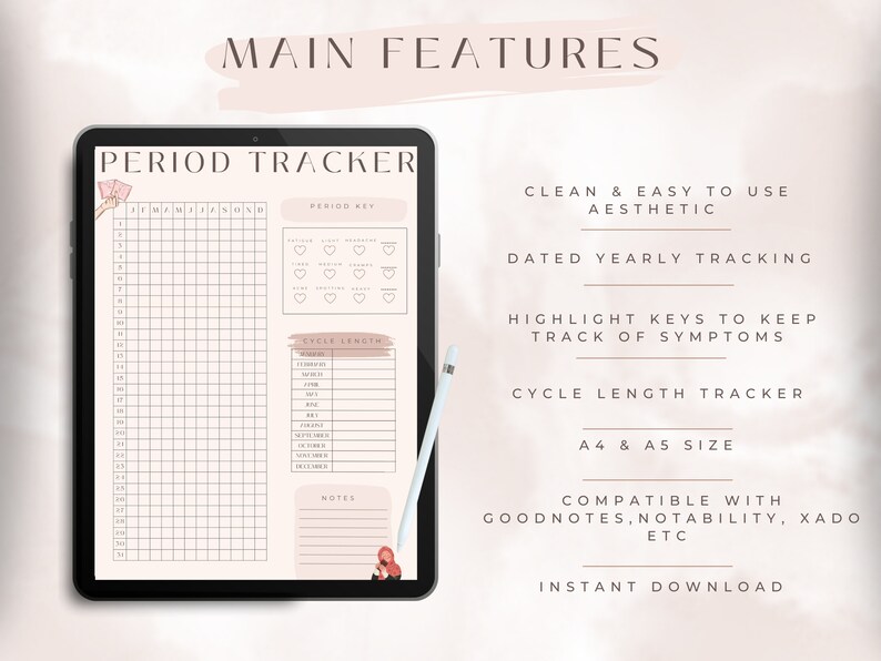 Period Tracker Printable | Period Journal | Symptom Tracker | Fertility ...