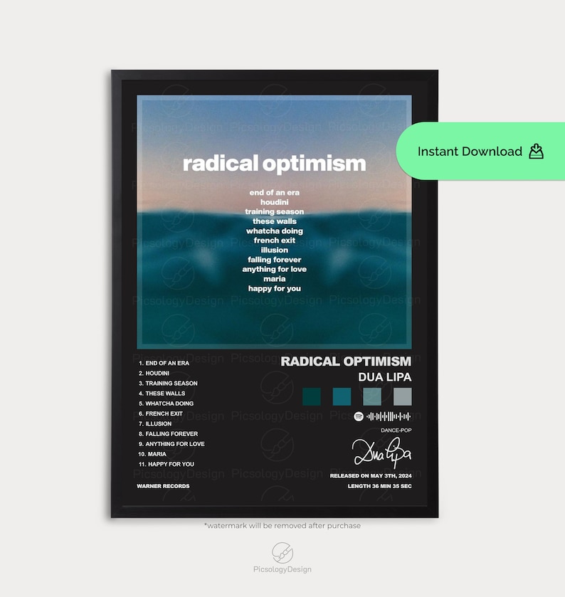 Dua Lipa - Radical Optimism Album Cover Art Print (digital Download) - Etsy