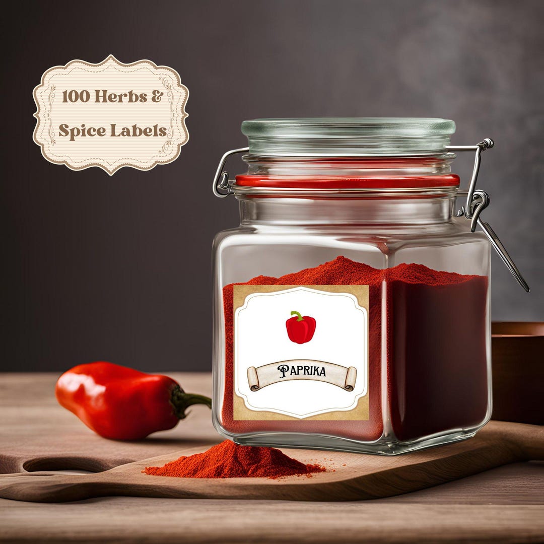 Vintage Spice Jar Labels Apothecary & Herb Labels Pantry Kitchen ...