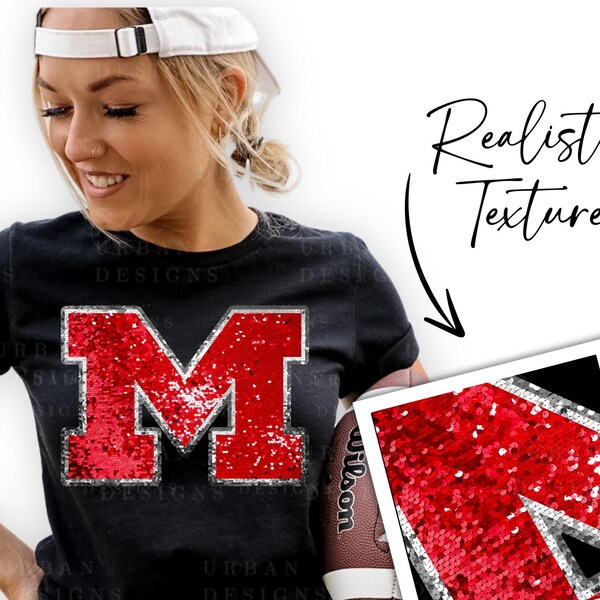 Red Glitter M Patch - Etsy