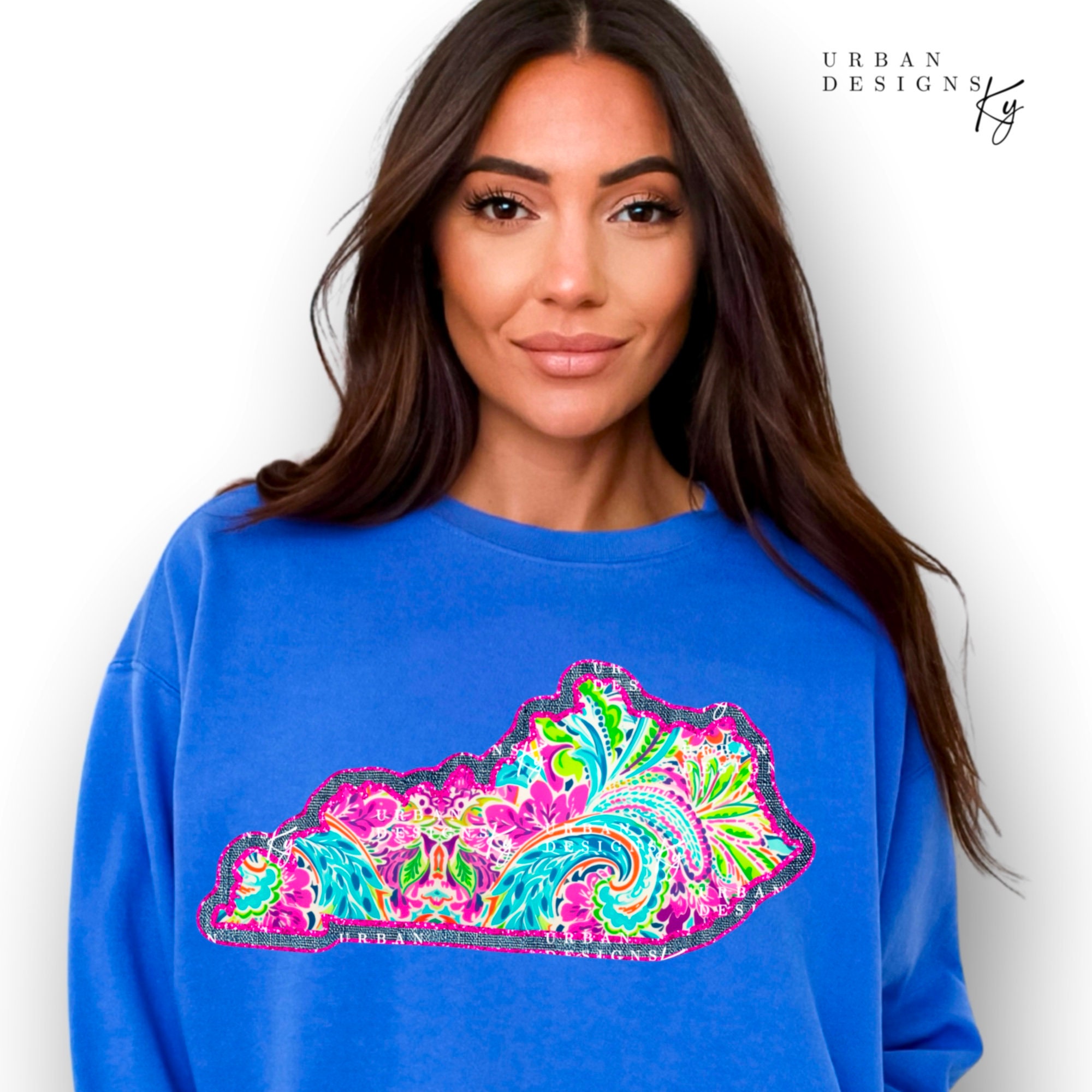 Kentucky Preppy Paisley Realistic Denim Glitter High Resolution ...