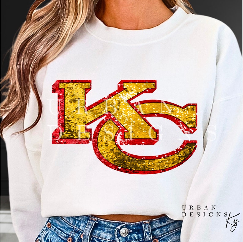Kansas City PNG Realistic Faux Glitter Sequin Patch Sport Athletic PNG, High Resolution,chiefs ...