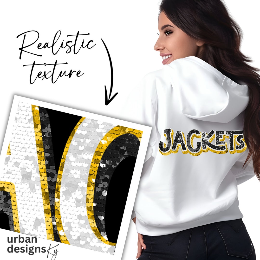 Yellow Jackets Faux Sequins High Resolution Realistic Texture PNG ...