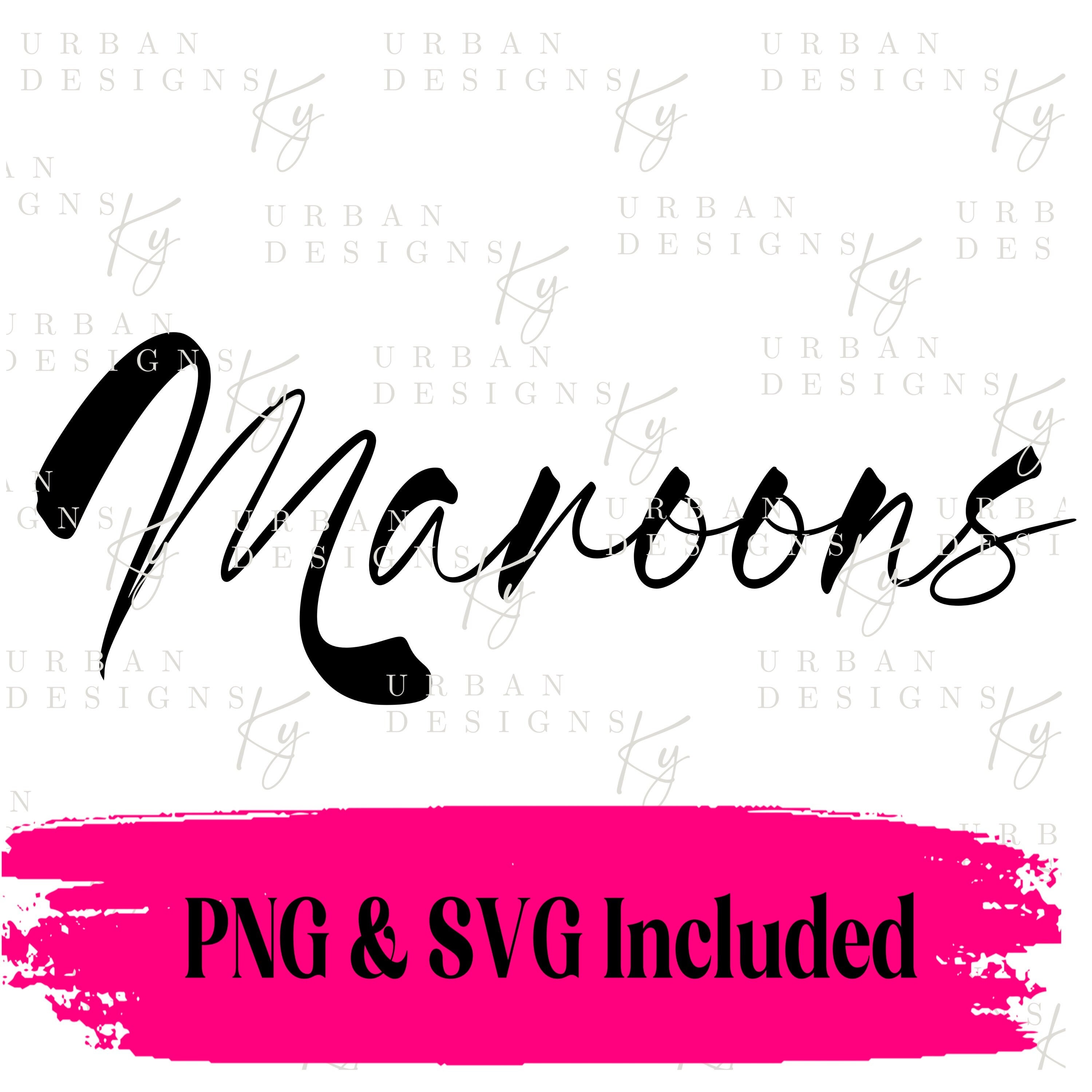 Maroons Mascot Handwritten Lettered Design PNG SVG Baseball Basketball ...