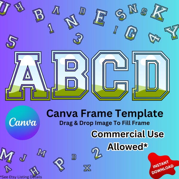 Alphabet Canva Frame - Etsy