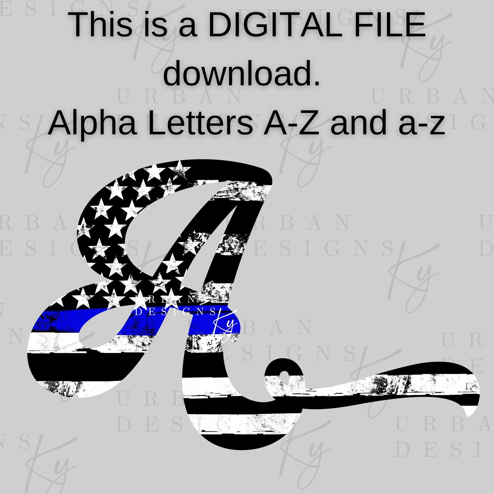 Alphabet Set Police Thin Blue Line Flag Letters PNG Alpha Bundle USA ...