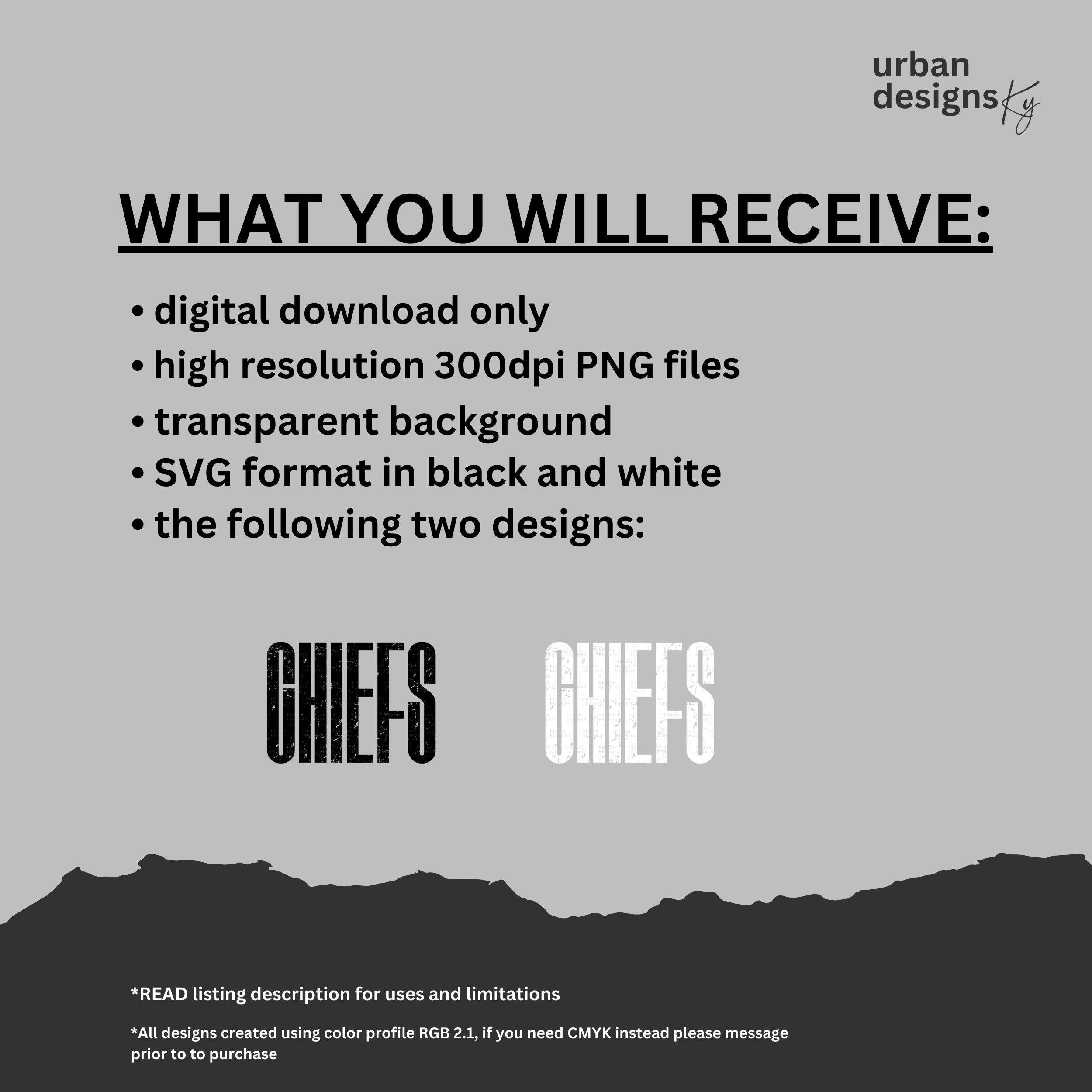Chiefs Vintage Retro PNG SVG Bundle Distressed Chiefs Trendy DTF ...