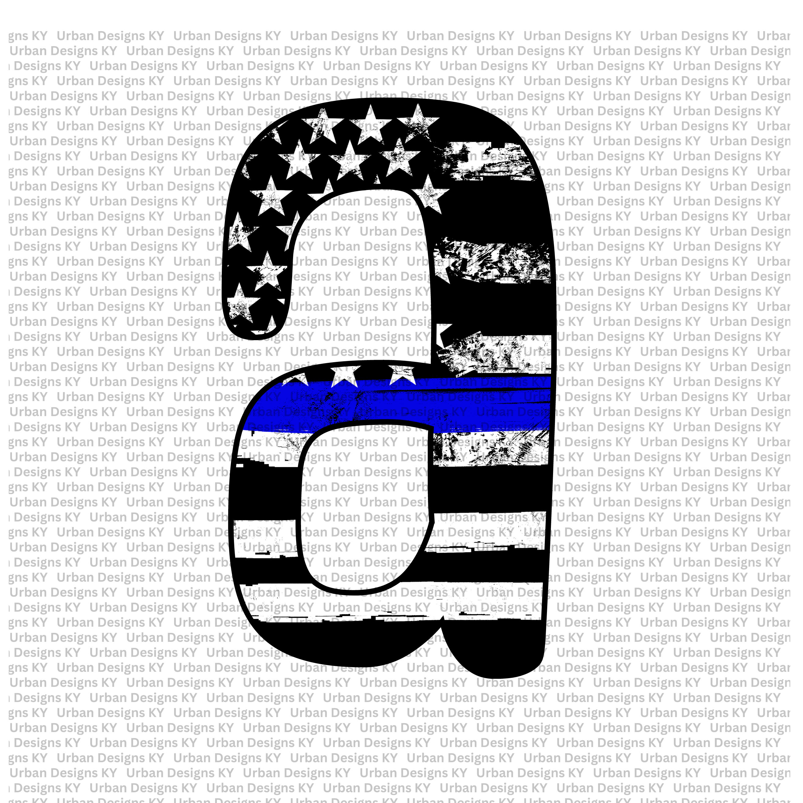 Alpha Doodle Set Police Thin Blue Line Flag Letters Numbers PNG Alpha ...