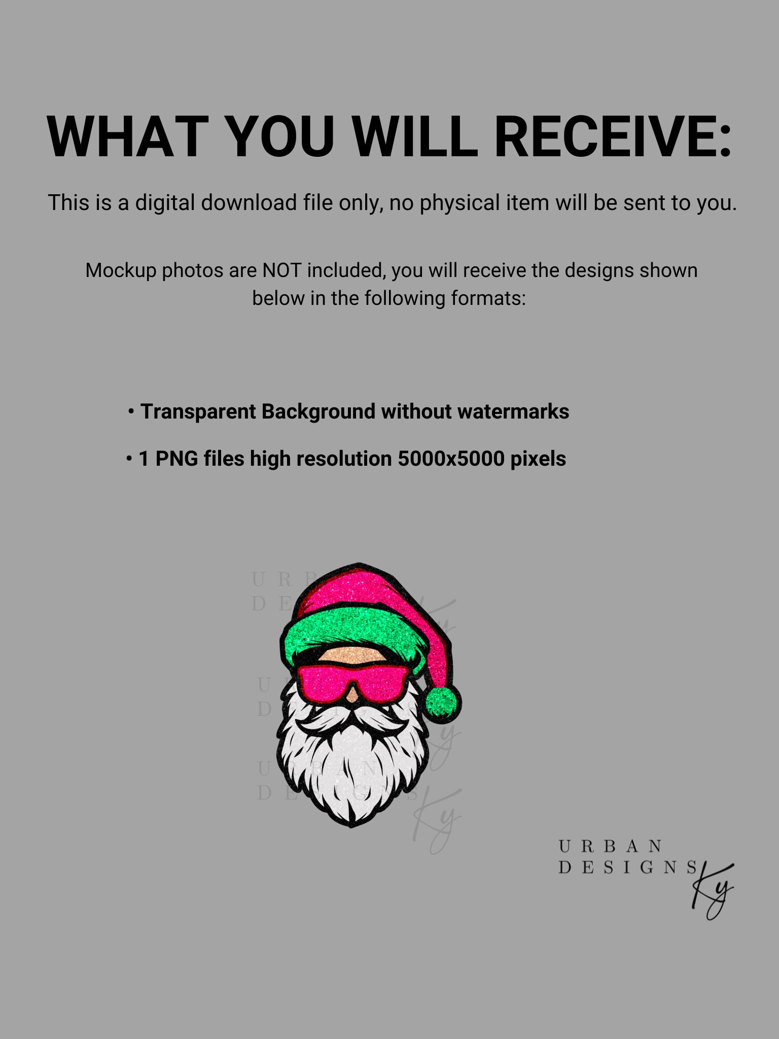 Retro Santa Glitter Effect, Faux Glitter Realistic Texture Digital ...