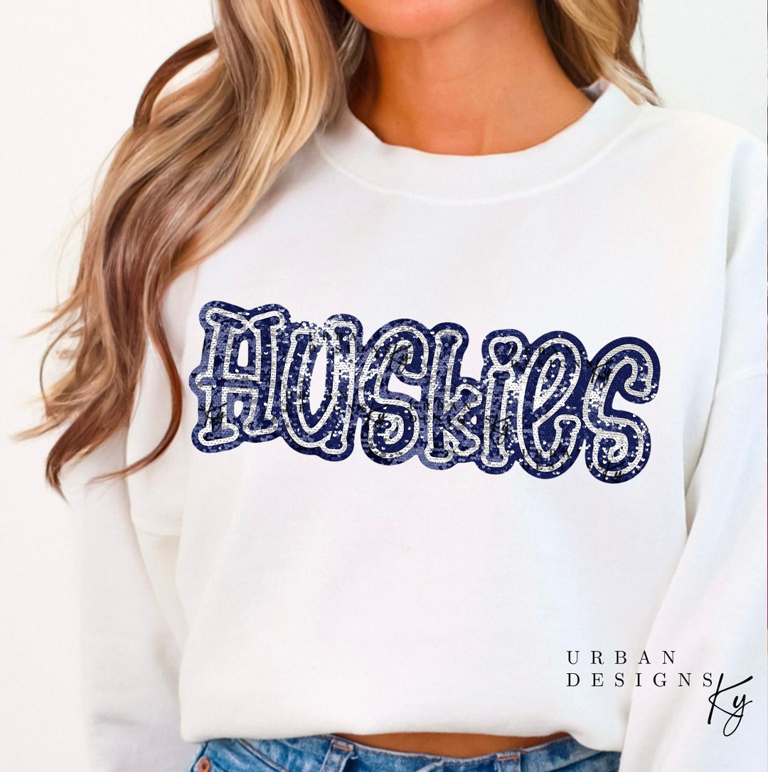 Huskies Faux Sequins High Resolution Realistic Texture PNG, Handwritten Huskies Script, Huskies ...