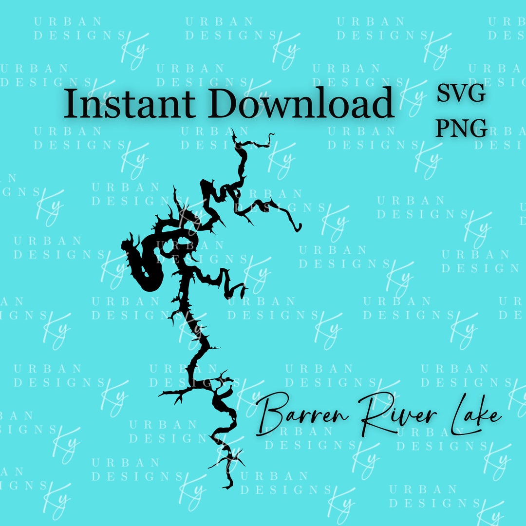 Barren River Lake Map SVG, PNG, Instant Digital File Download High Resolution, Cut File, Lake ...