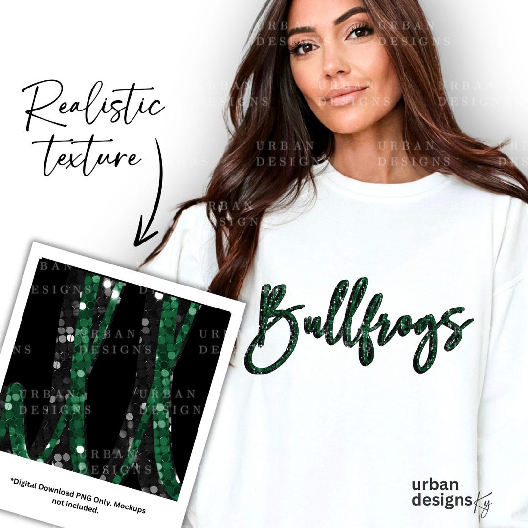 Bullfrogs Realistic Faux Glitter Sequins, High Resolution PNG ...