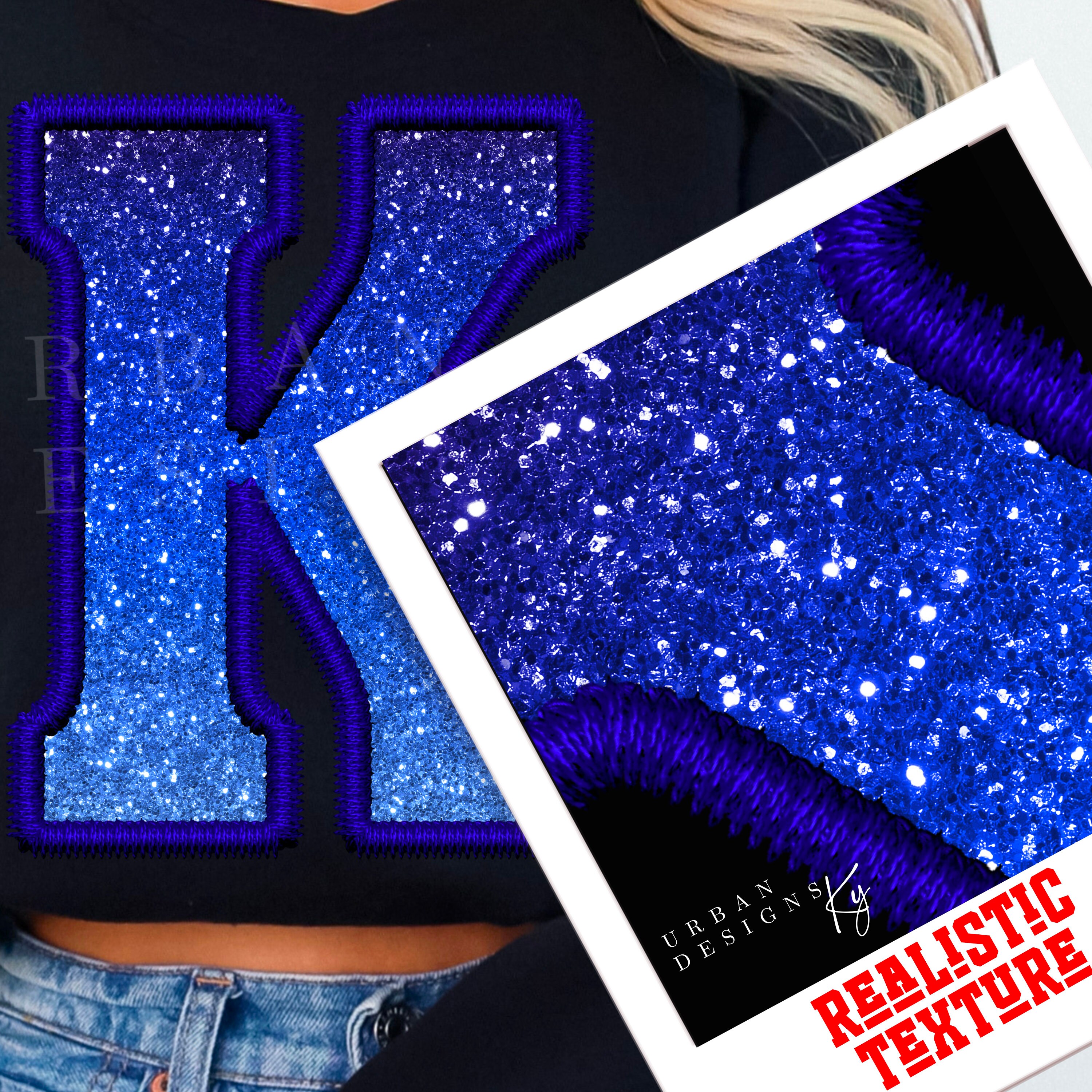 Kentucky Realistic Faux Embroidery Glitter, Faux Patch Sport Athletic PNG,DTF Digital, High ...