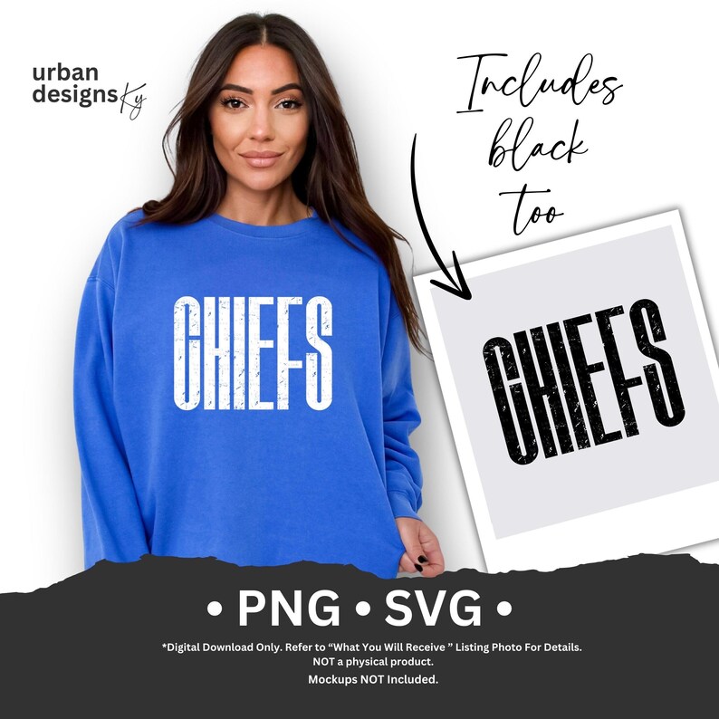 Chiefs Vintage Retro PNG SVG Bundle Distressed Chiefs Trendy DTF ...