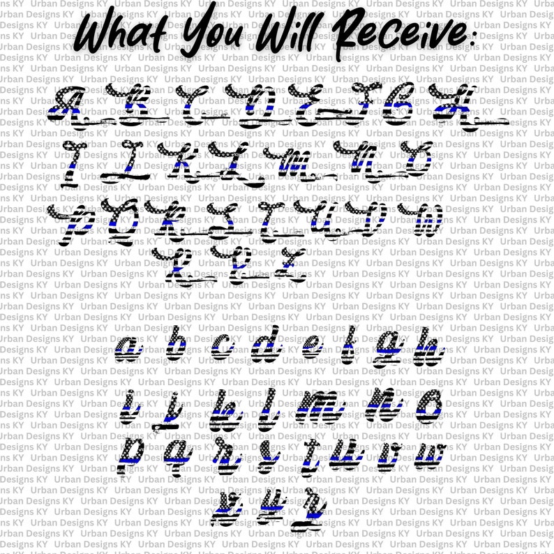 Alphabet Set Police Thin Blue Line Flag Letters PNG Alpha Bundle USA ...