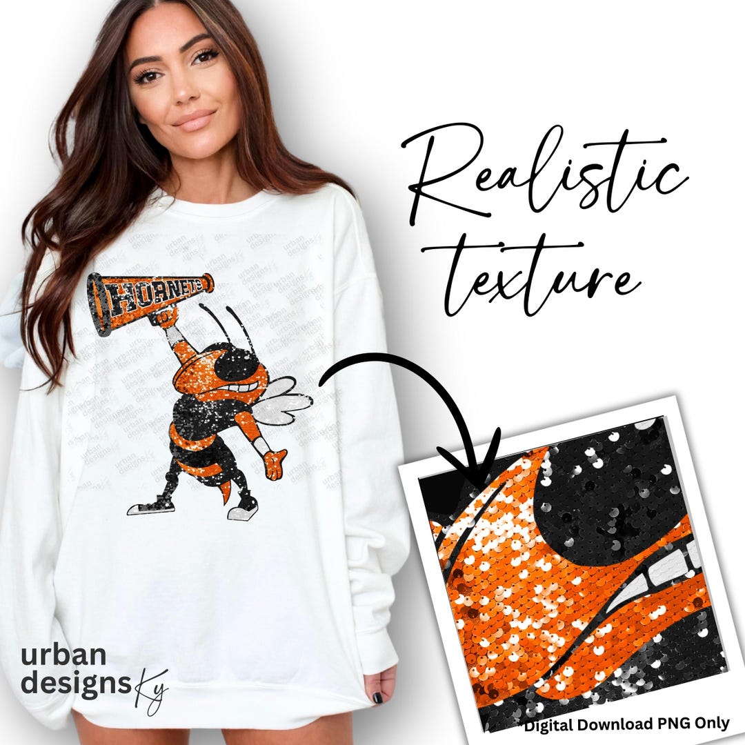 Hornets Faux Sequins High Resolution Realistic Texture PNG, Handwritten ...