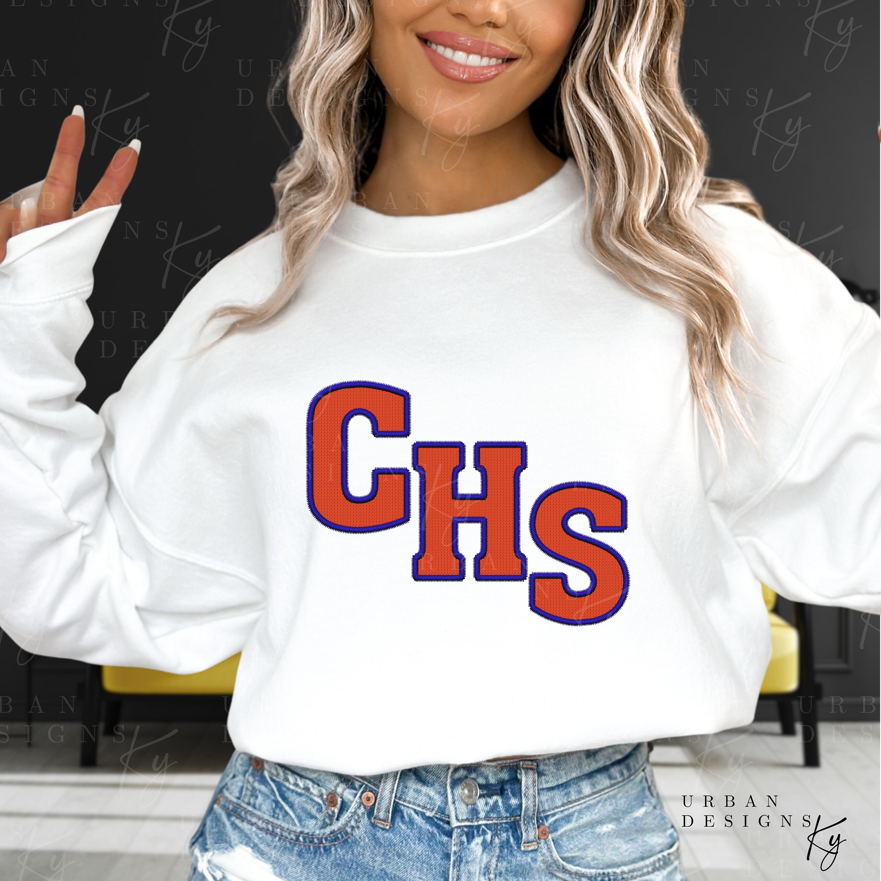 Faux Embroidery Alpha Set, Orange Knit Blue Embroidery Letters, Faux Patch Sport Athletic PNG ...