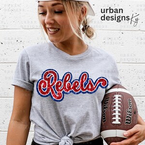 Rebels Faux Sequins Handwritten Script Rebels Faux Glitter Sequins ...