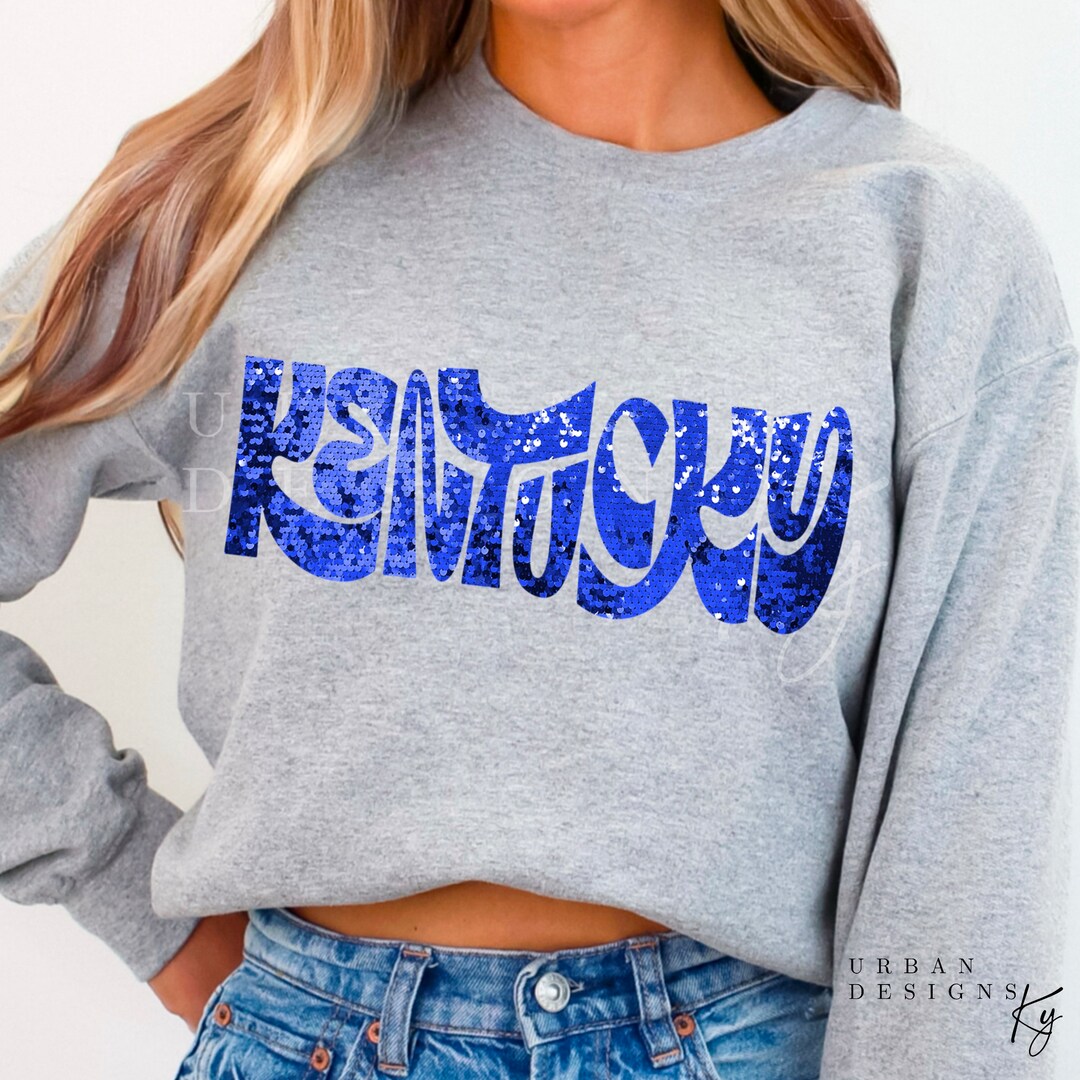 Kentucky Faux Glitter Sequins Realistic Texture Kentucky PNG Blue Glitter, Trending Kentucky SVG ...