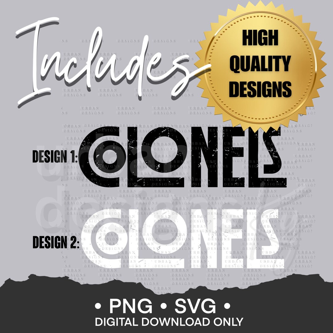 Colonels Distressed PNG SVG Digital Download, Trendy Colonels Png Shirt ...