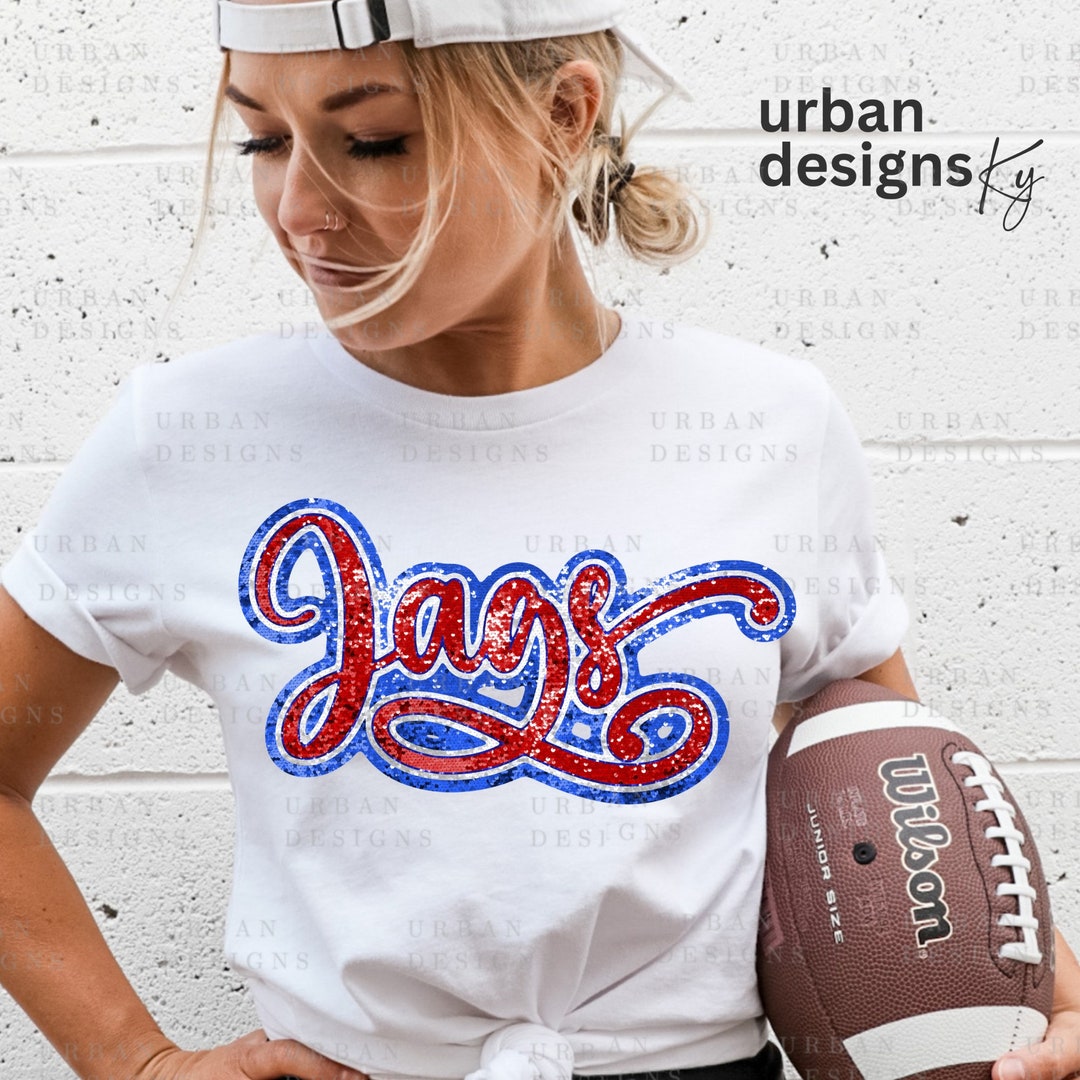 Jaguars Faux Glitter Sequins Jaguars High Resolution PNG, Jags Red Blue ...