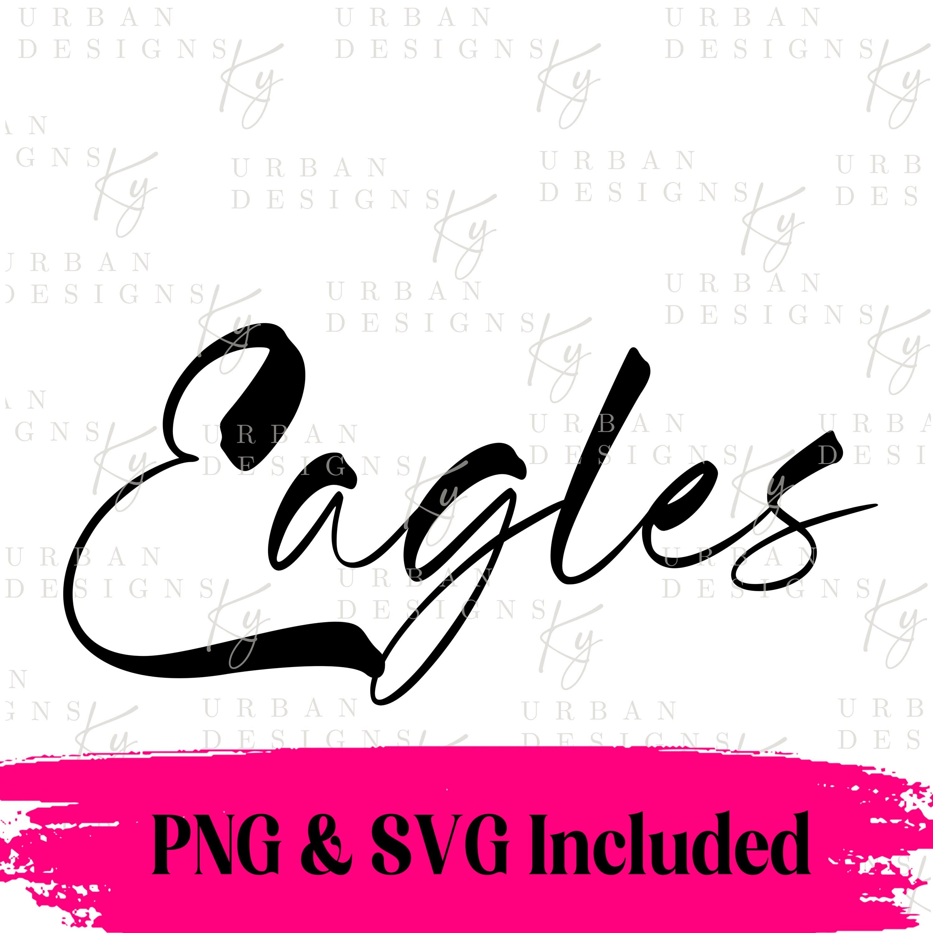 Eagles Handwritten Lettered Design PNG SVG Baseball Basketball Football ...