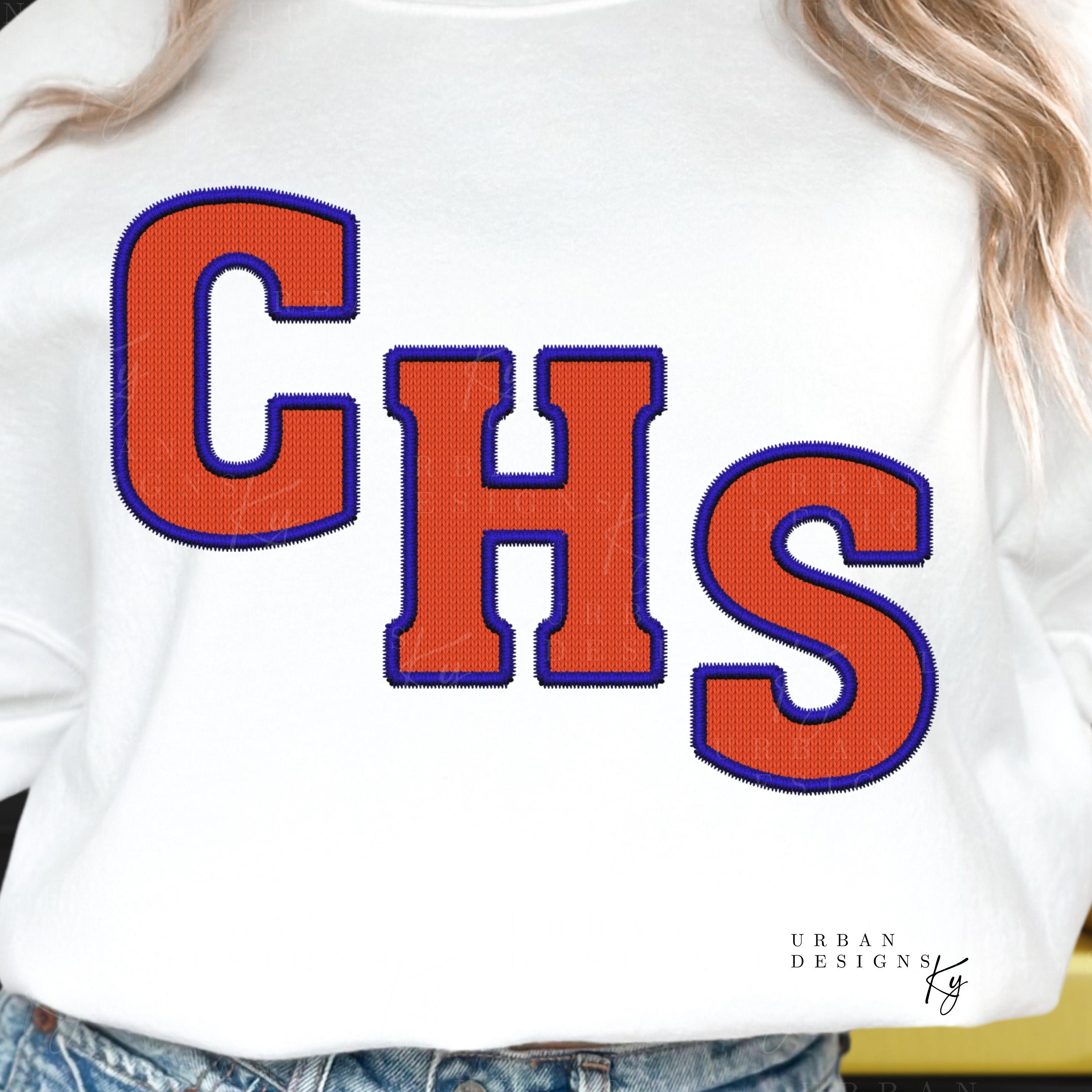 Faux Embroidery Alpha Set, Orange Knit Blue Embroidery Letters, Faux Patch Sport Athletic PNG ...