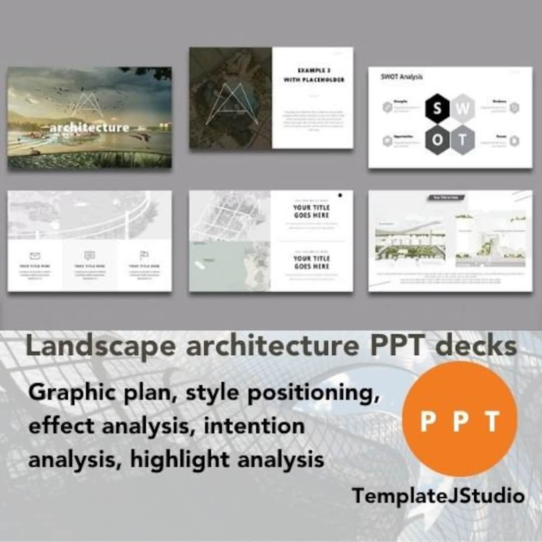 50 Sets of Landscape Architecture Powerpoint Slides, Graphical Plan ...
