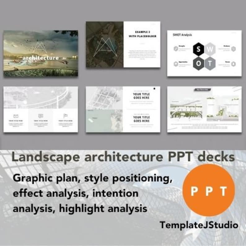 50 Sets of Landscape Architecture Powerpoint Slides, Graphical Plan ...