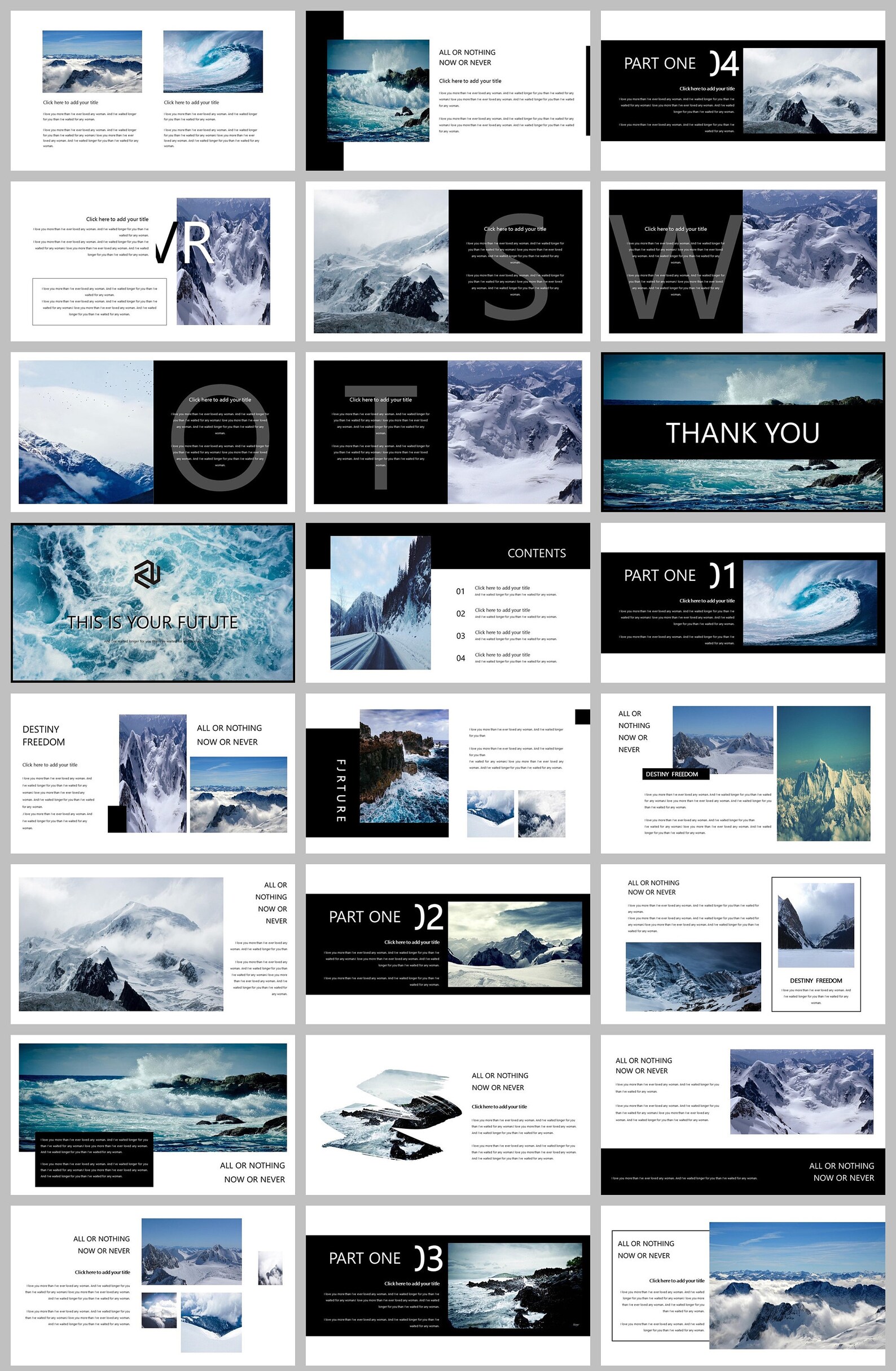 25 Decks of Unique Slides of Different Color Themes Multipurpose ...