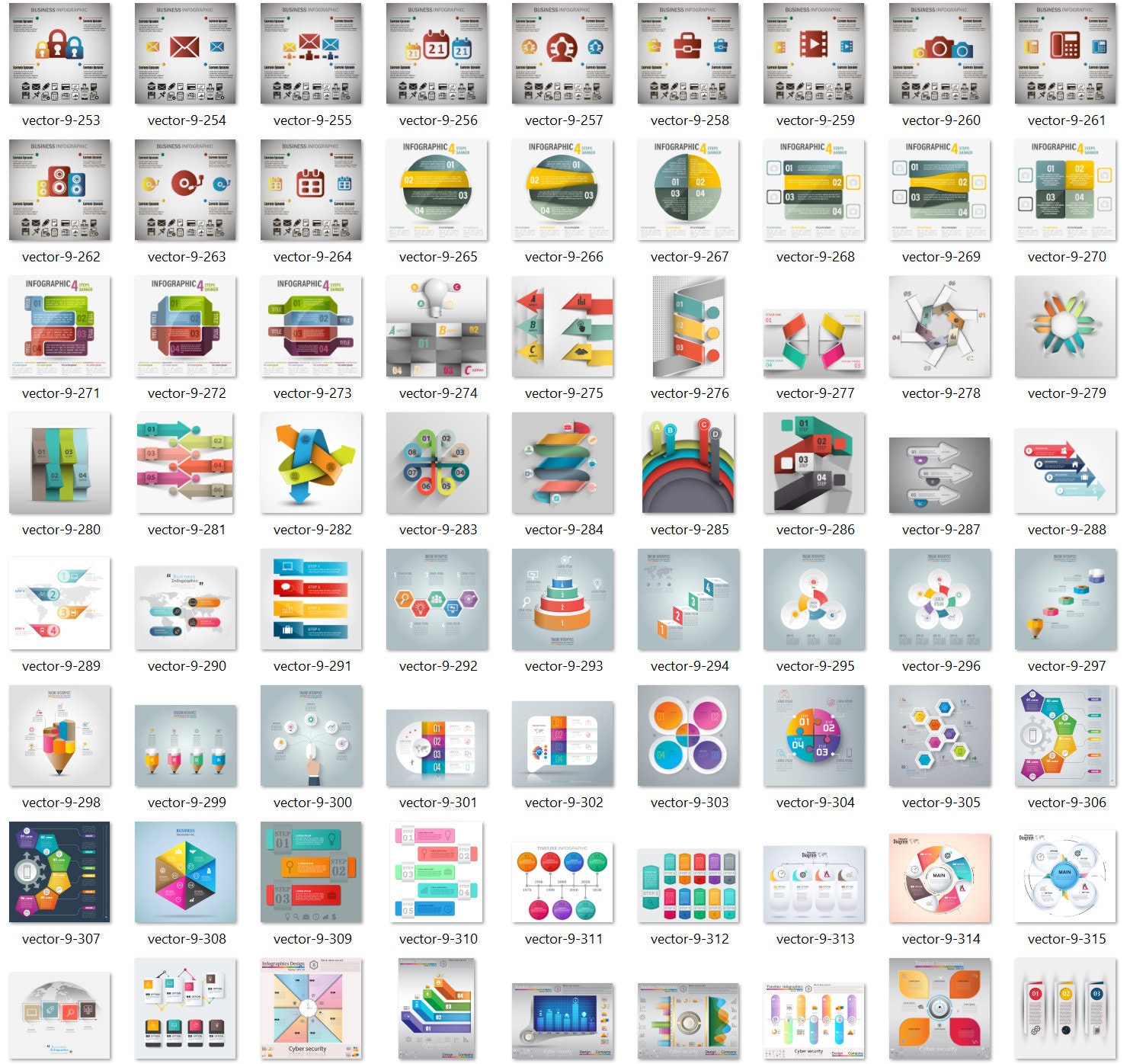 Infographics Modern Business Elements Collection EPS File - Etsy