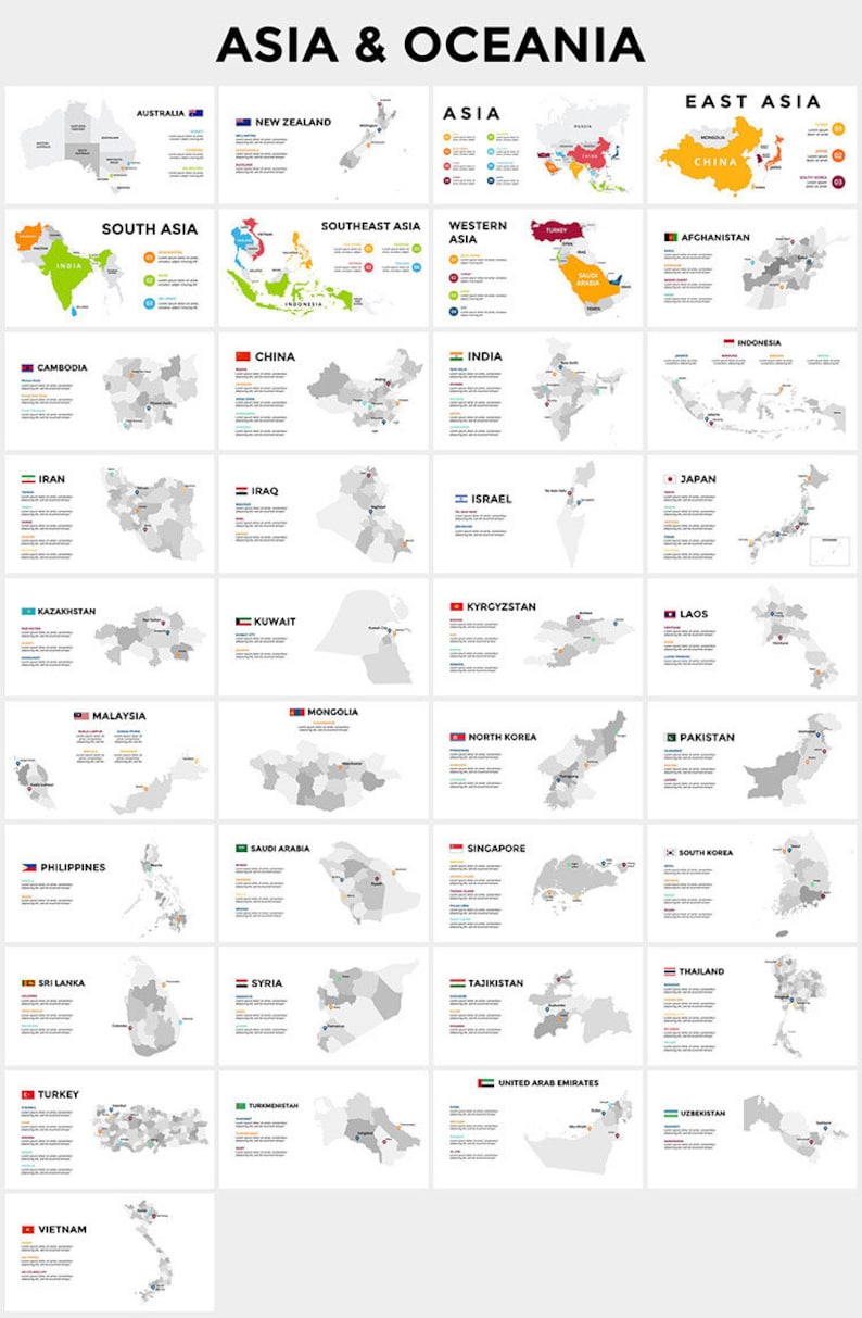 Premium World Map Infographics for Presentation Powerpoint Slides - Etsy