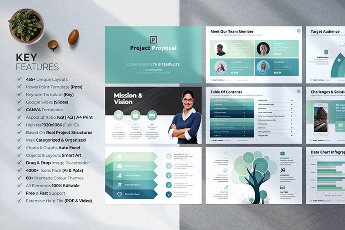 455 Unique Project Proposal Presentation Templates 60 Color - Etsy