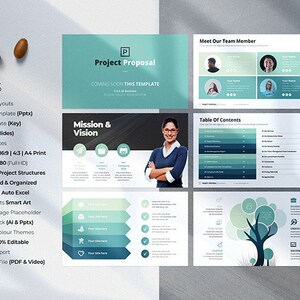 455 Unique Project Proposal Presentation Templates 60 Color Themes 4000 ...
