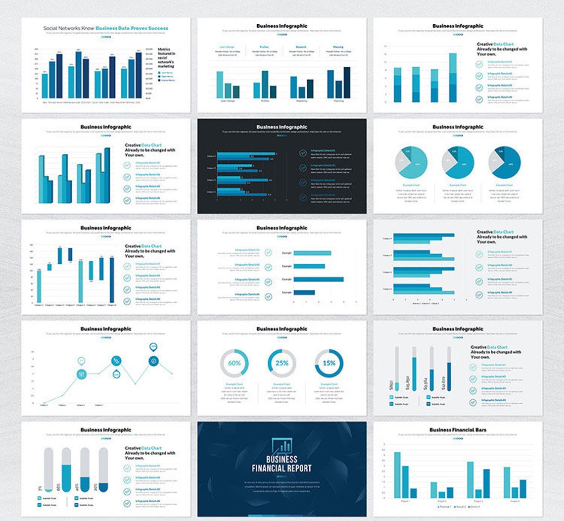 665 Unique Business Plan Presentation Templates Horizontal and Vertical ...