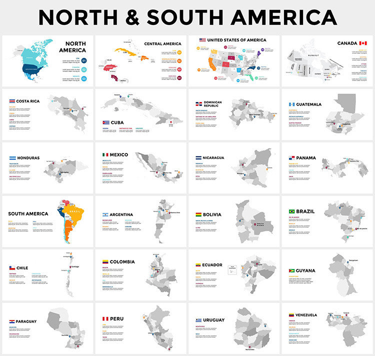 Premium World Map Infographics for Presentation Powerpoint Slides - Etsy
