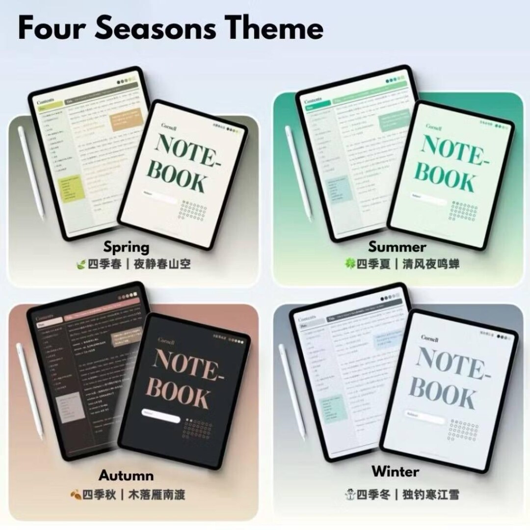 Four Seasons Digital Notebook Planner, Goodnotes, Notability (PDF) - Etsy