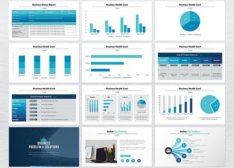 665 Unique Business Plan Presentation Templates Horizontal and Vertical ...