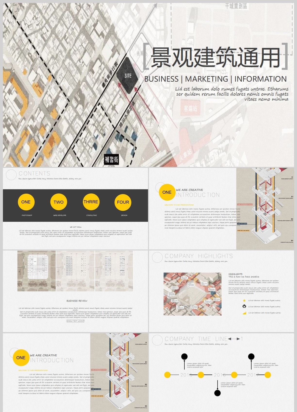 50 Sets of Landscape Architecture Powerpoint Slides, Graphical Plan ...