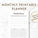 Printable Monthly Planner | Minimalist Monthly Planner Template | PDF ...