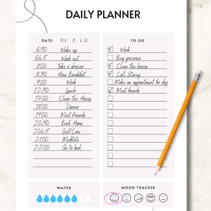 Minimalist Daily Planner Printable | Daily to Do List | Productivity ...