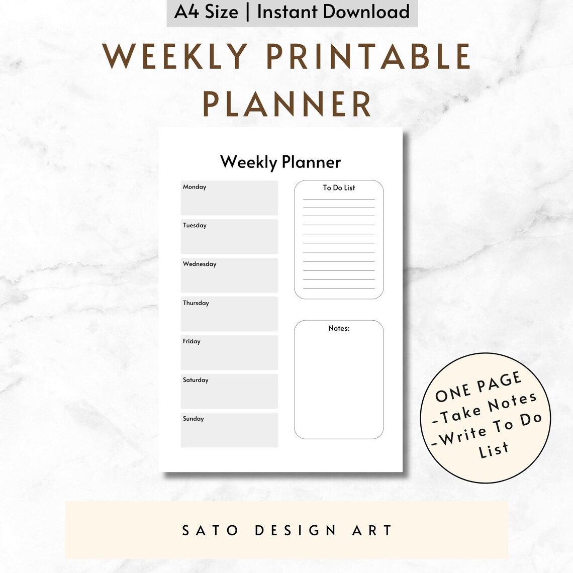 Printable Weekly Planner | Minimalist Weekly Planner Template | Weekly ...