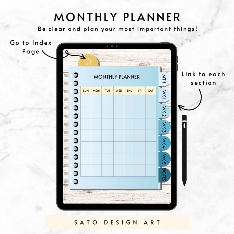 Undated Goodnotes Planner | Monthly Digital Planner | Goodnotes ...