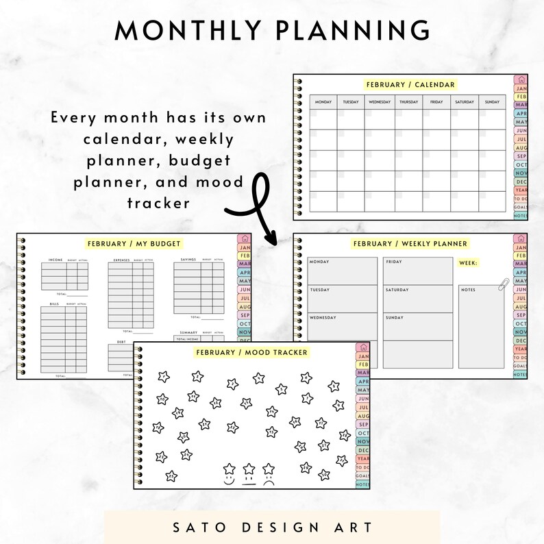 Undated Goodnotes Planner | Monthly Digital Planner | Goodnotes ...