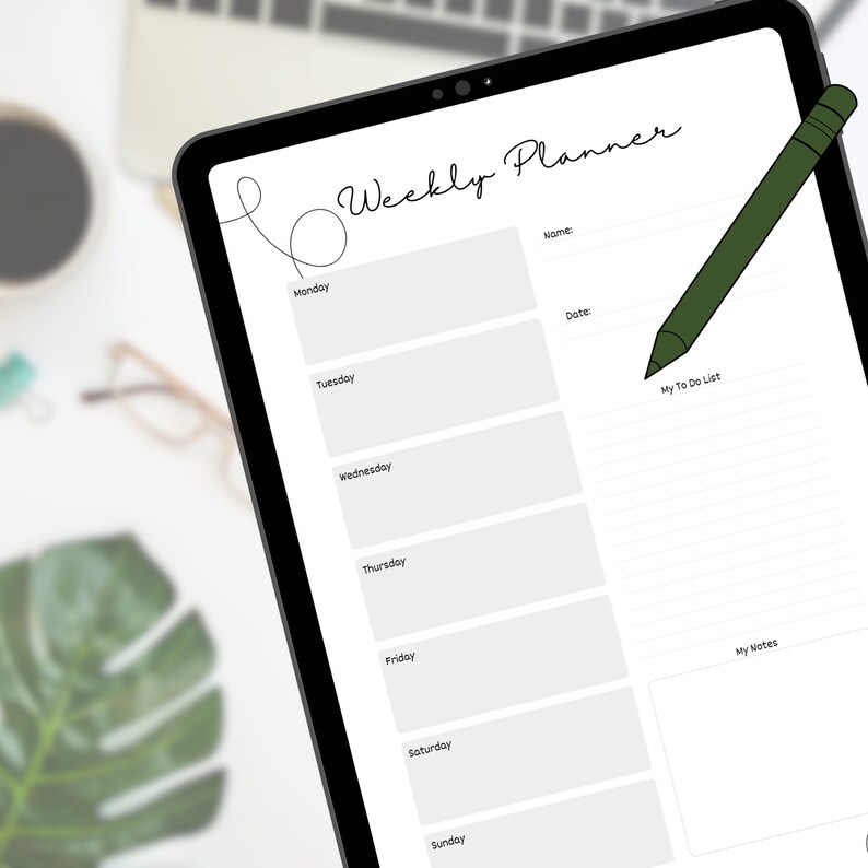 Printable Weekly Planner | Minimalist Weekly Planner Template | Weekly ...