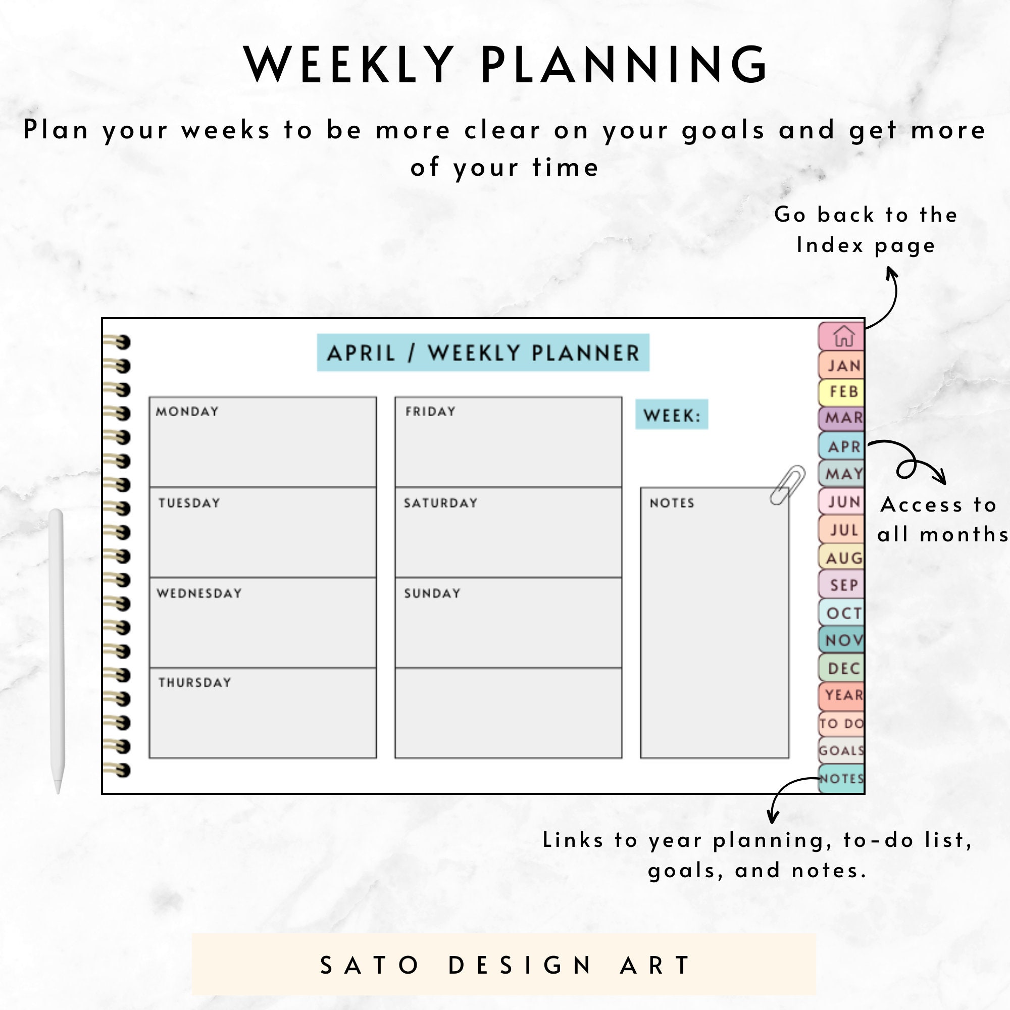 Undated Goodnotes Planner | Monthly Digital Planner | Goodnotes ...
