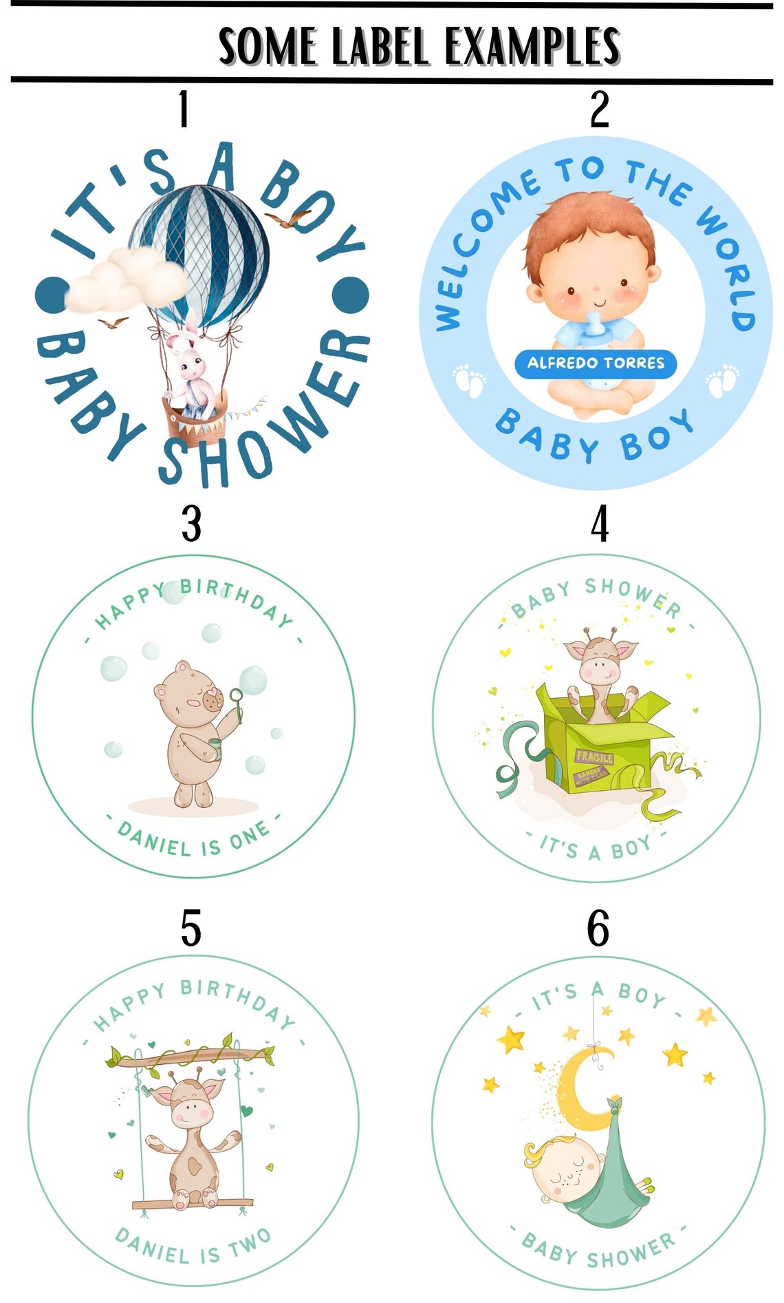 Personalized Baby Shower Favor, Custom Baby Shower Sphere, Birthday ...